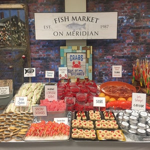 Seafood Signs // Seafood Market Signs // Beach Theme Party // Fishing ...