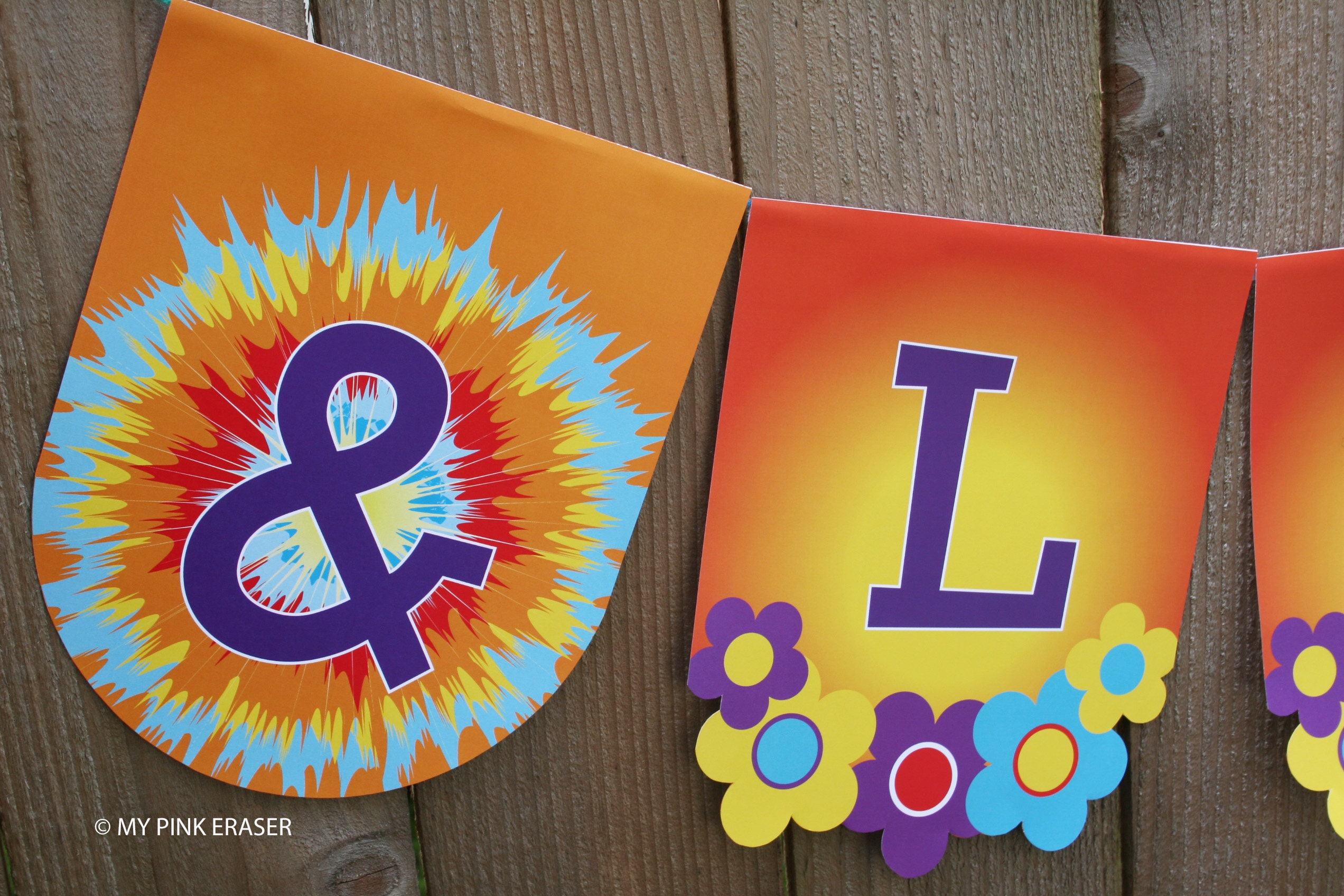 Peace and Love Banner //1960s Banner - Etsy