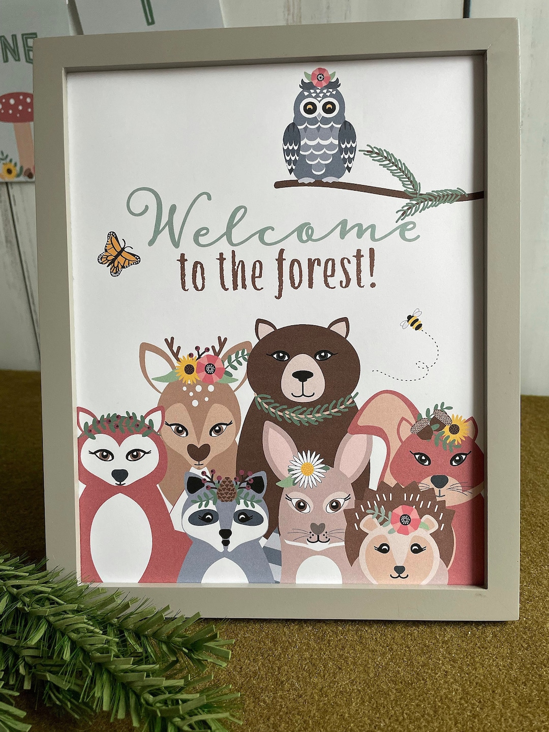 Woodland Animal Sign // Woodland Theme Sign - Etsy