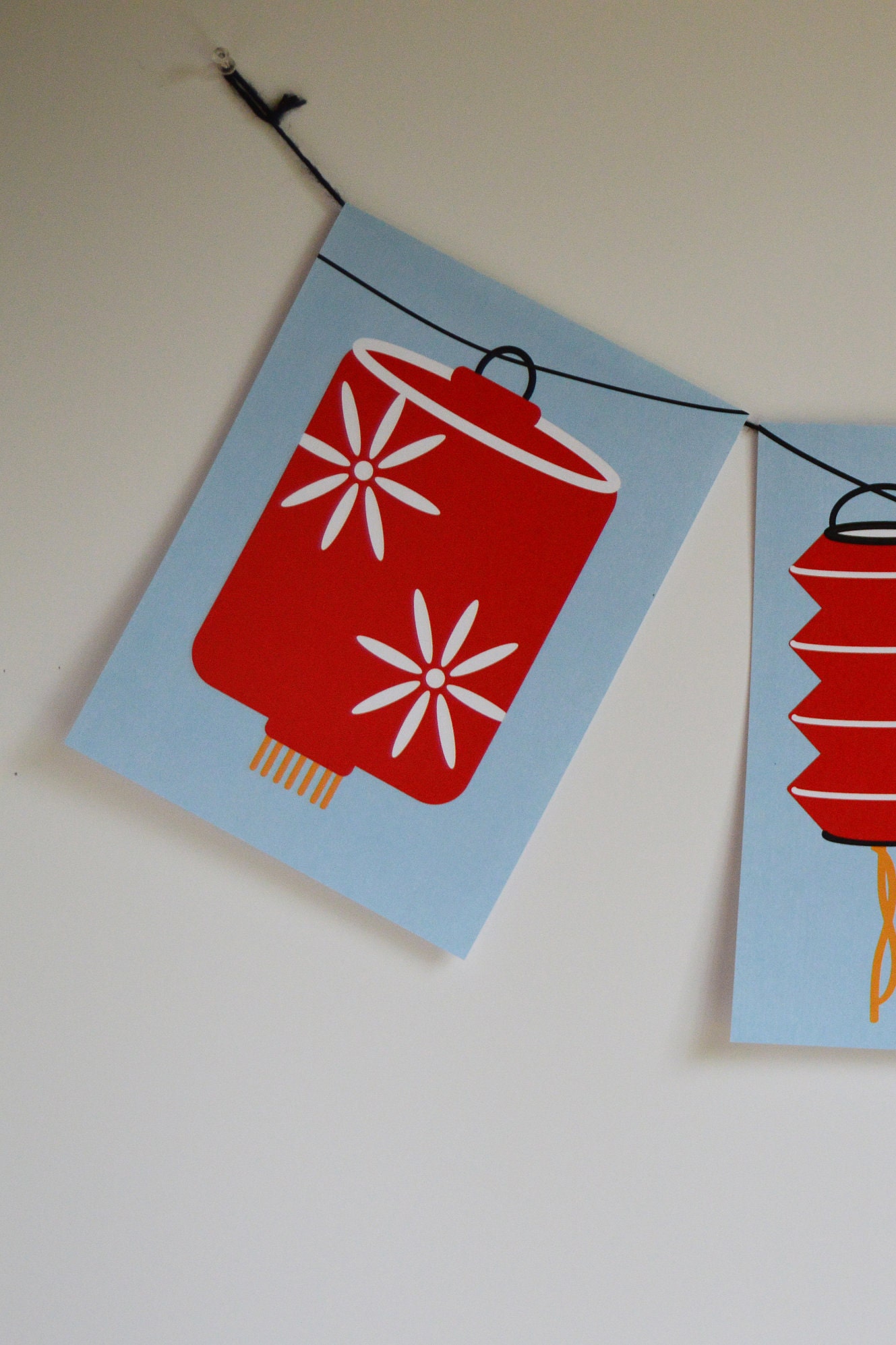 Chinese New Year Banner // Paper Lantern Banner - Etsy
