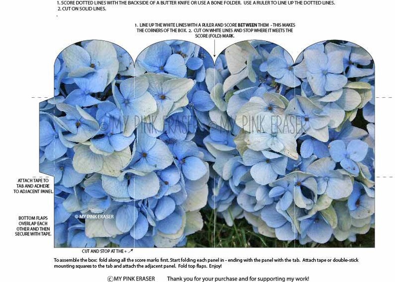 Hydrangea Favor Box // Hydrangea Flower Treat Box - Etsy