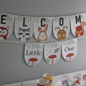 Woodland Animal banner // Woodland theme party | Etsy