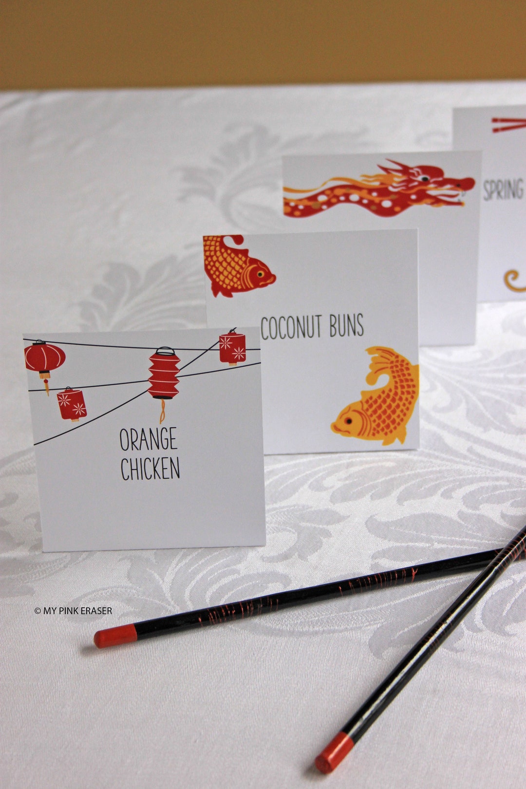 Chinese New Year Place Cards // Lunar New Year Place Cards // Chinese ...