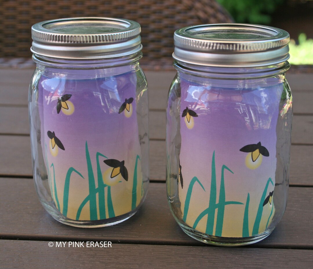 Firefly Jar Decor // Fireflies in a Jar Decoration - Etsy