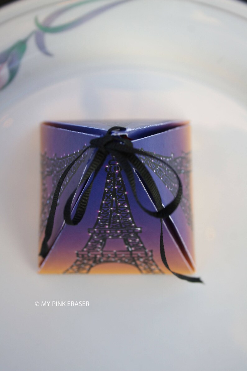 Eiffel Tower Favor Box // Paris Treat Box // French Theme - Etsy