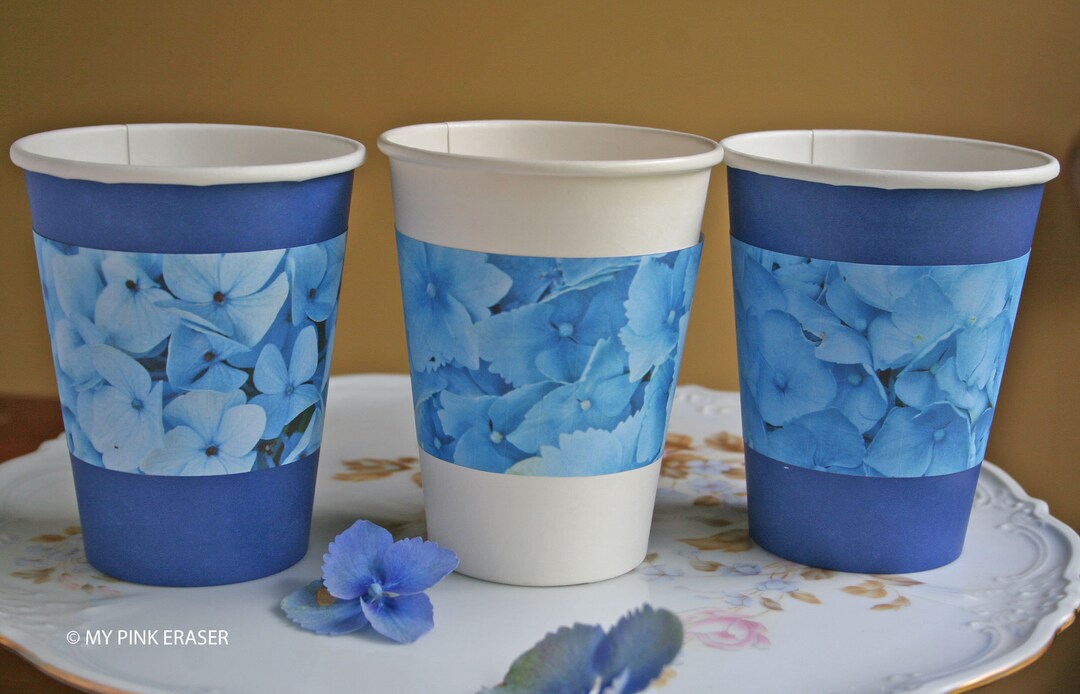Hydrangea Flower Cup Sleeve // Hydrangea Cups - Etsy