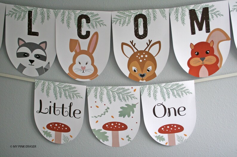 Woodland Animal banner // Woodland theme party | Etsy