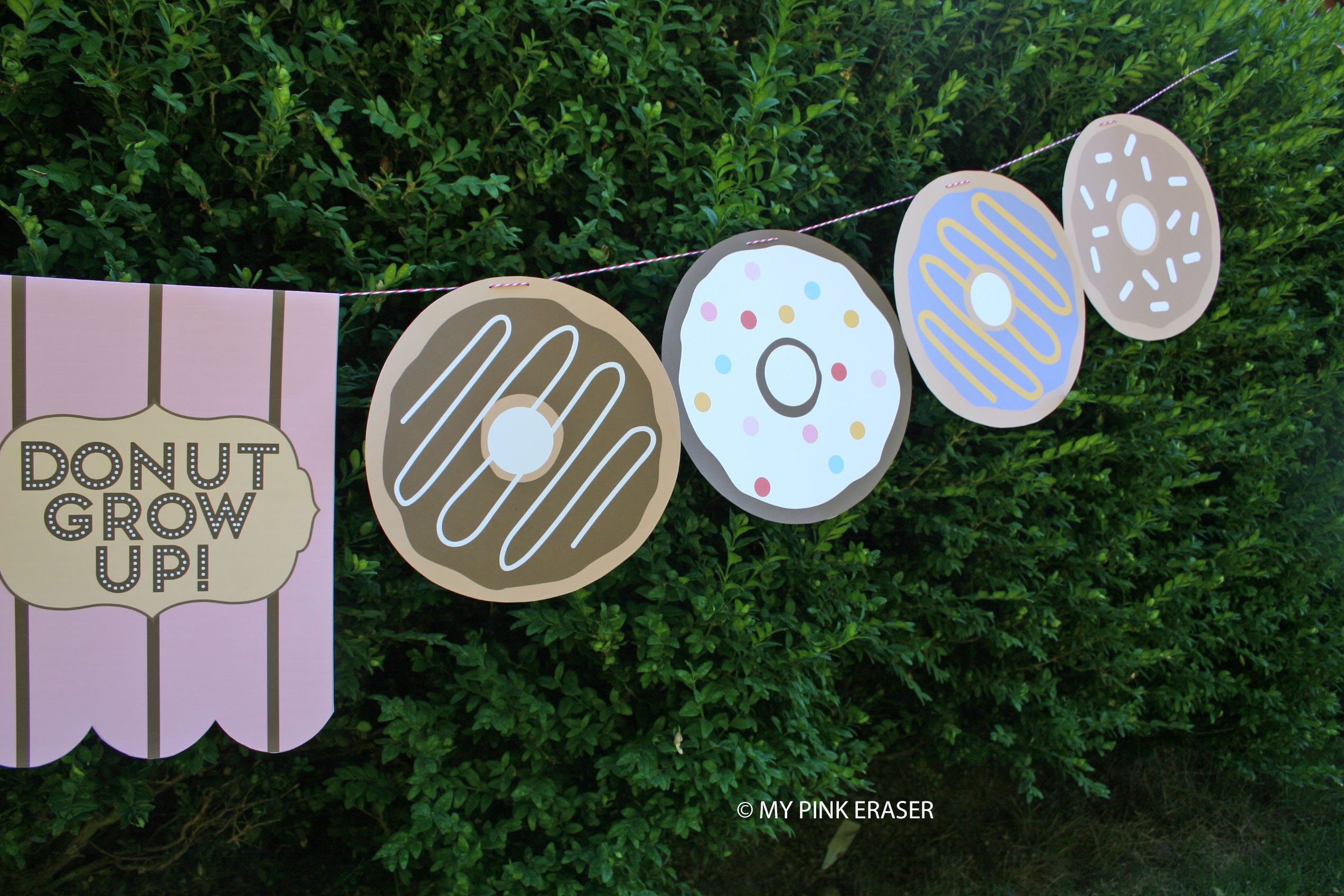 Donut Grow up Banner // Donut Party Decorations // Donut Theme // Donut ...