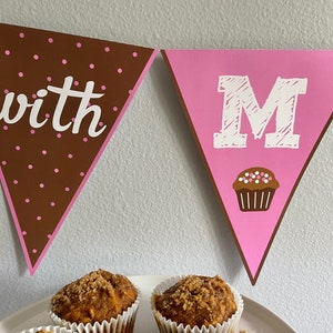 Muffins With Mom Pennant // Mom and Muffin Banner // Coffee Club Sign ...