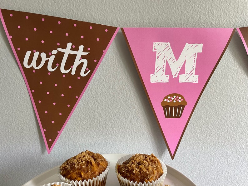Muffins With Mom Pennant // Mom and Muffin Banner // Coffee Club Sign ...