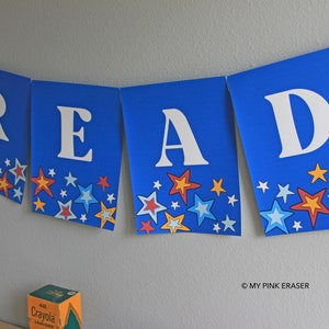 Classroom Read Banner // Reading Star Theme Banner - Etsy