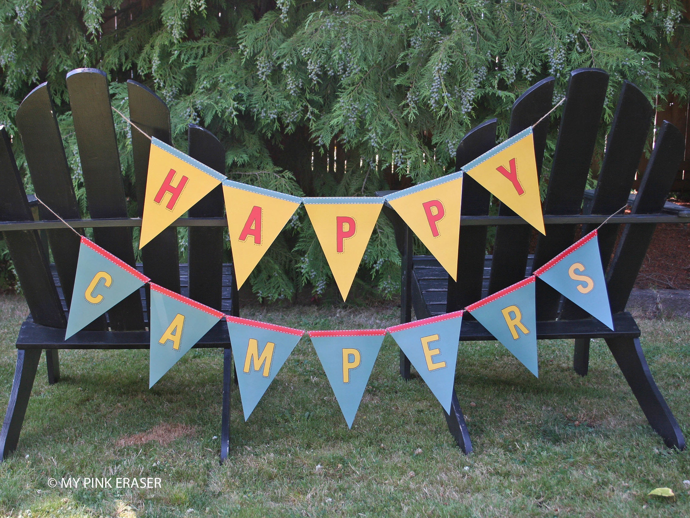 Happy Campers Banner // Camping Party Decorations - Etsy