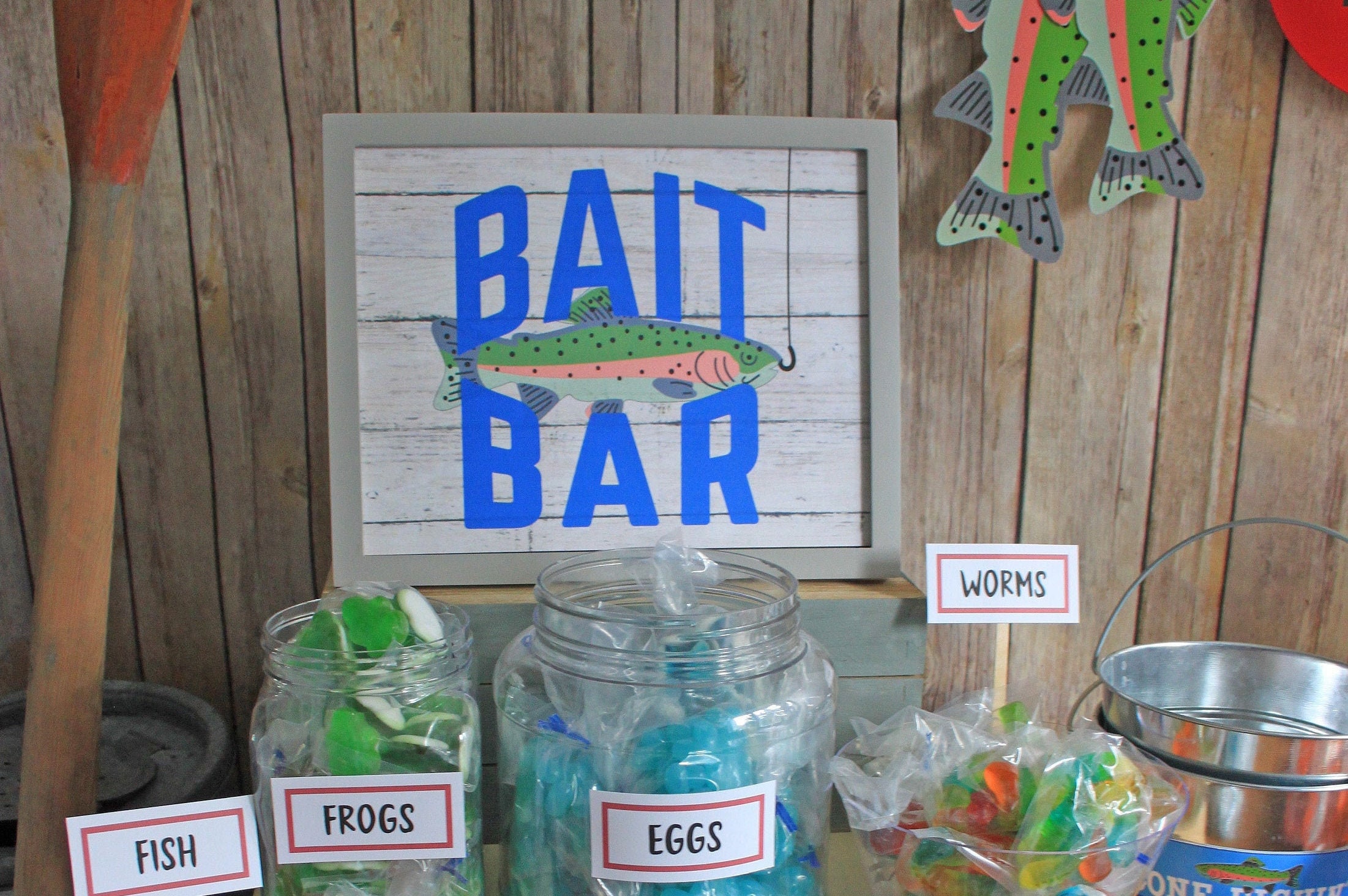 Fishing Theme Party// Bait Bar Sign - Etsy