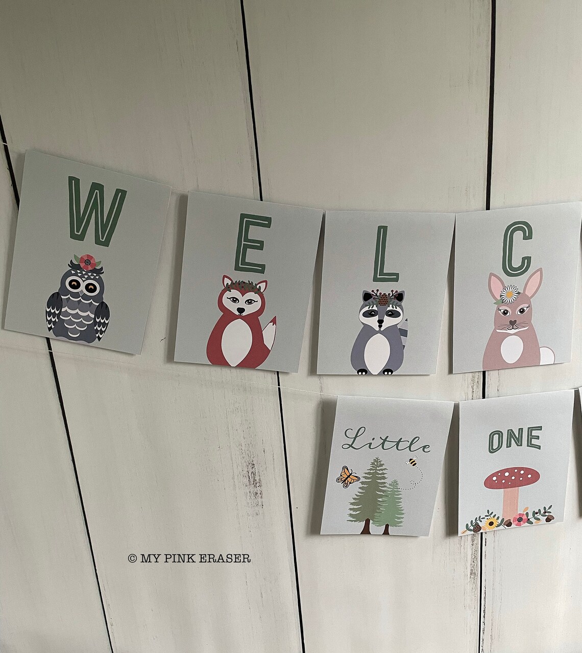 Woodland Animal Banner // Woodland Theme Party // Woodland Baby Shower ...