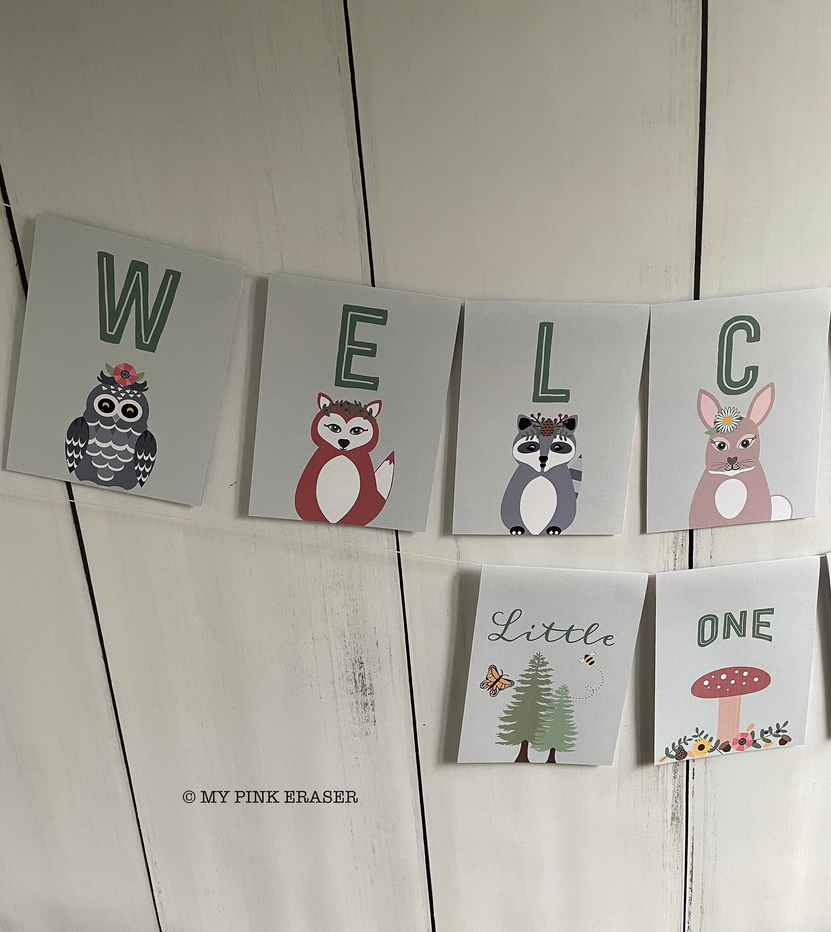 Woodland Animal Banner // Woodland Theme Party // Woodland Baby Shower ...