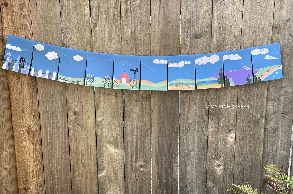 Paper Airplane Theme Banner // Travel Theme Banner // America - Etsy