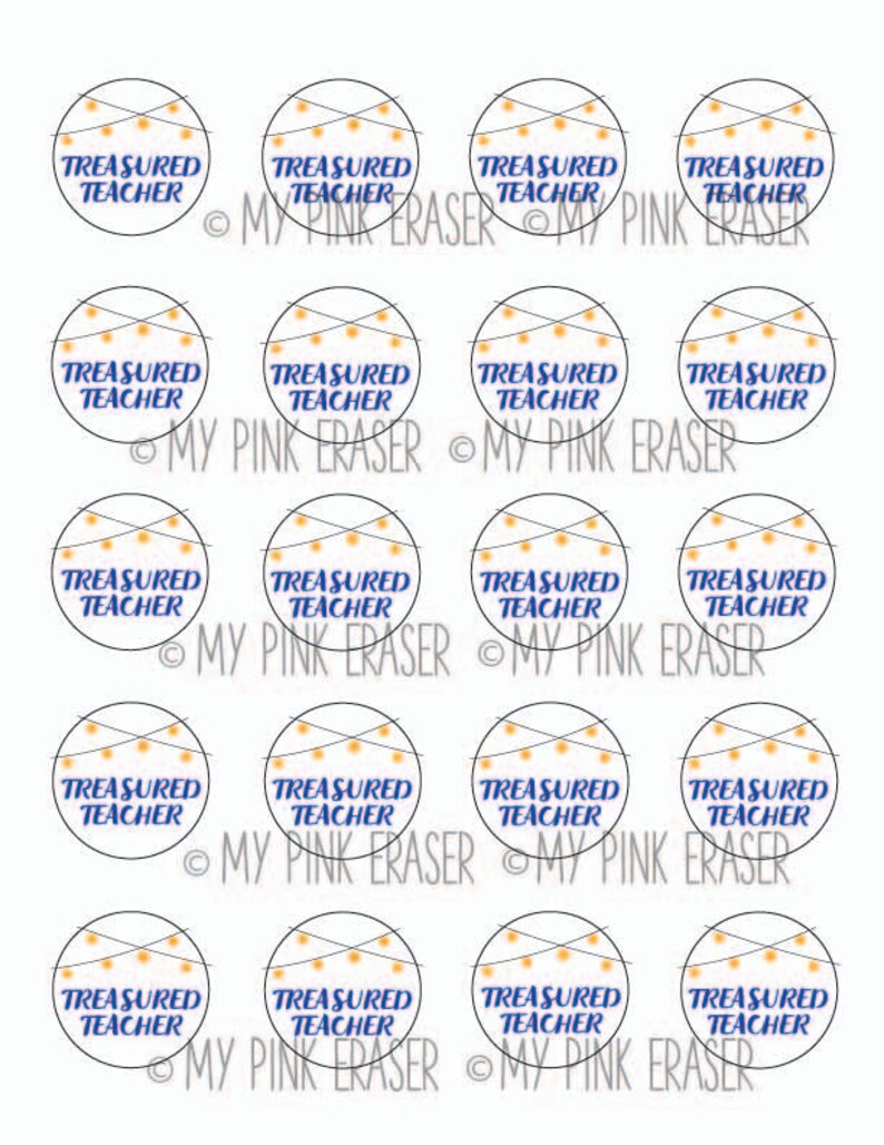 Treasured Teacher Sticker // Teacher Appreciation Gold Coin Favor - Etsy