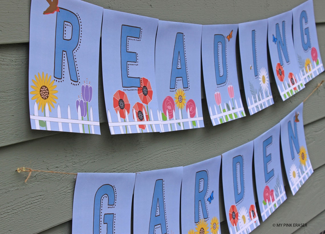 Reading Garden Banner // Classroom Banner - Etsy