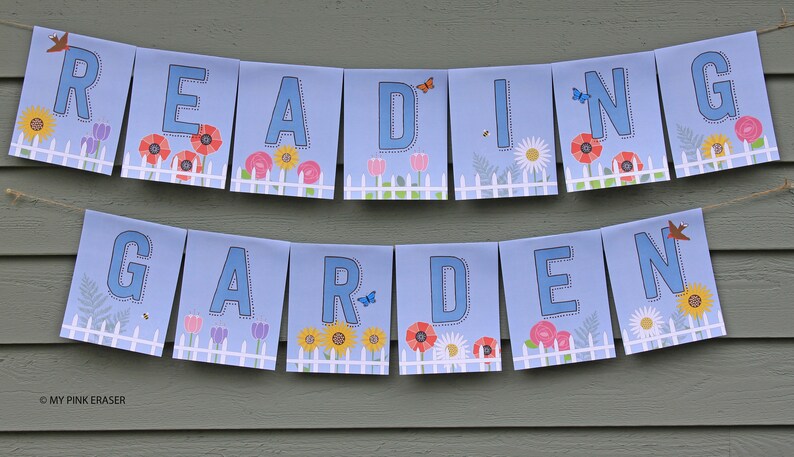 Reading Garden Banner // Classroom Banner - Etsy