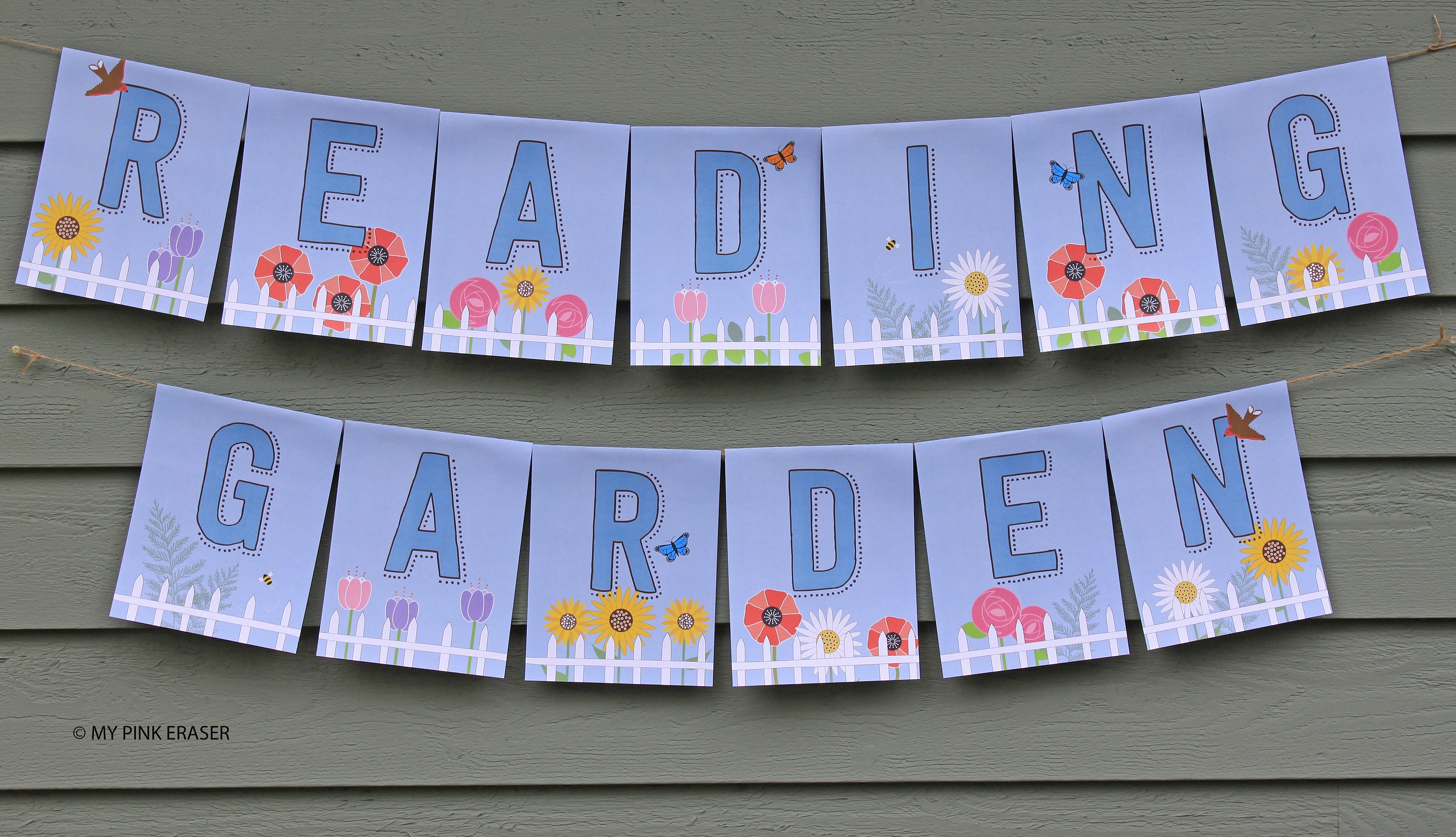Reading Garden Banner // Classroom Banner - Etsy