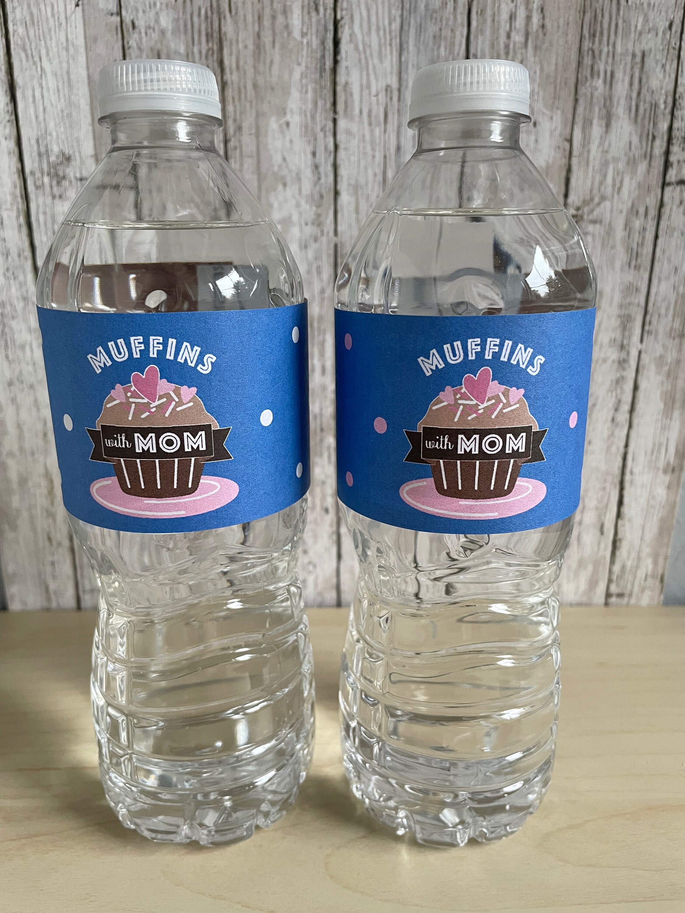 Muffins With Mom Water Bottle Label // Mom Water Bottle Wrap - Etsy