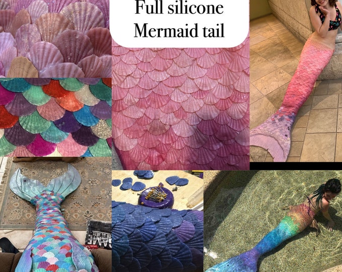 Realistic Silicone Mermaid Tail Custom Handmade individual Scales skin ...