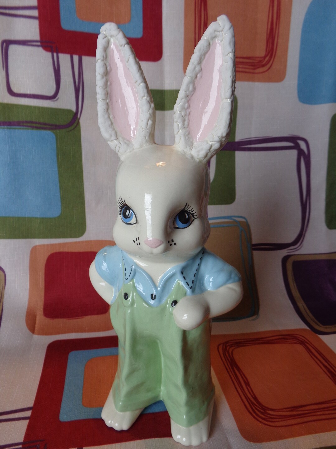 Vintage Ceramic Rabbit Figurine REPAIRED 1970s Retro Easter Spring ...