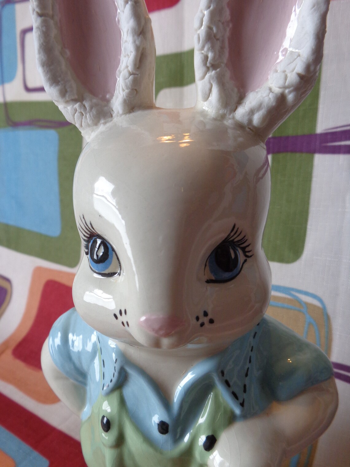 Vintage Ceramic Rabbit Figurine REPAIRED 1970s Retro Easter - Etsy