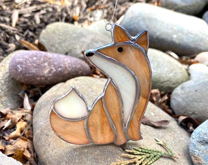 Red Fox Stained Glass Suncatcher - Etsy
