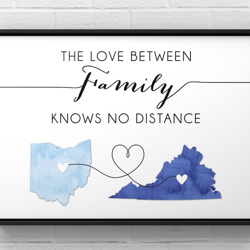 Long Distance Family Gift Personalized Print Custom Moving - Etsy