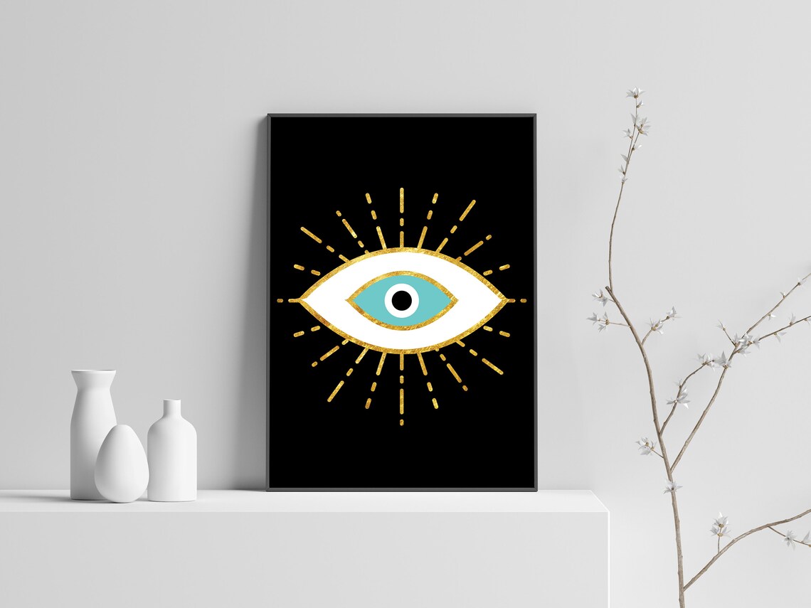 Evil Eye Art Print Spiritual Art Evil Eye Wall Decor - Etsy Israel
