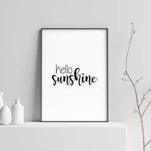 Hello Sunshine Print Summer Printable Art Digital Download Spring ...