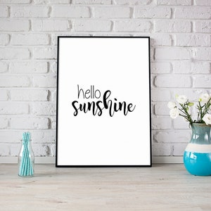 Hello Sunshine Print Summer Printable Art Digital Download Spring ...