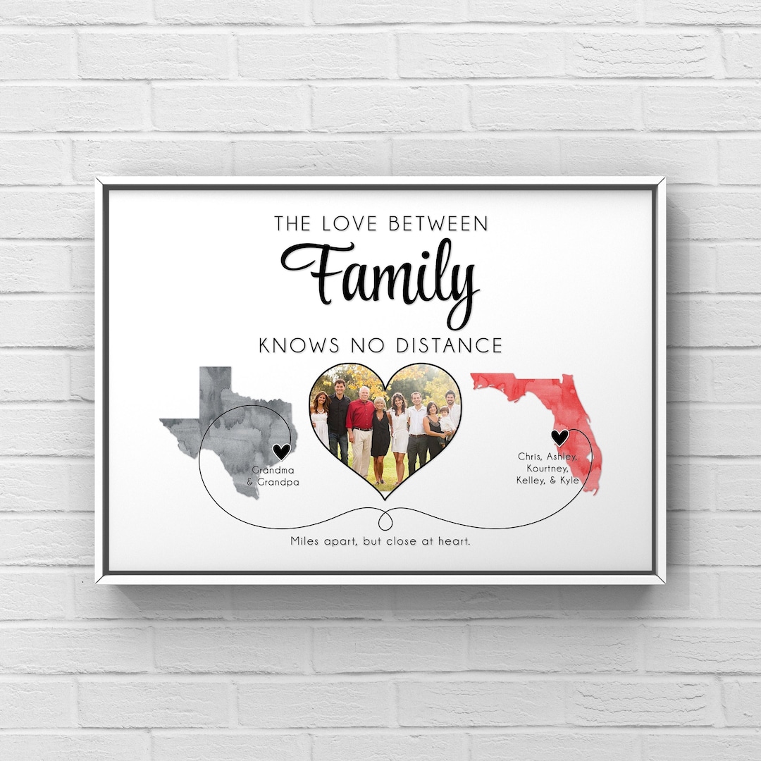 Family Photo Long Distance Gift, Personalized Moving Away Gift, Custom ...