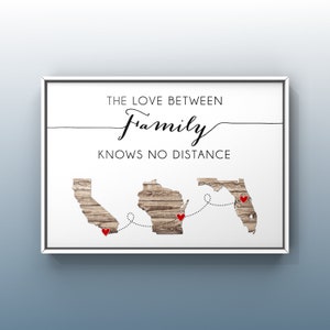 Long Distance Family Moving Gift, Family Separated, Multiple States ...