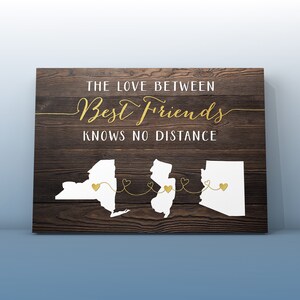 Personalized Best Friends Gift, Custom Location, Long Distance ...