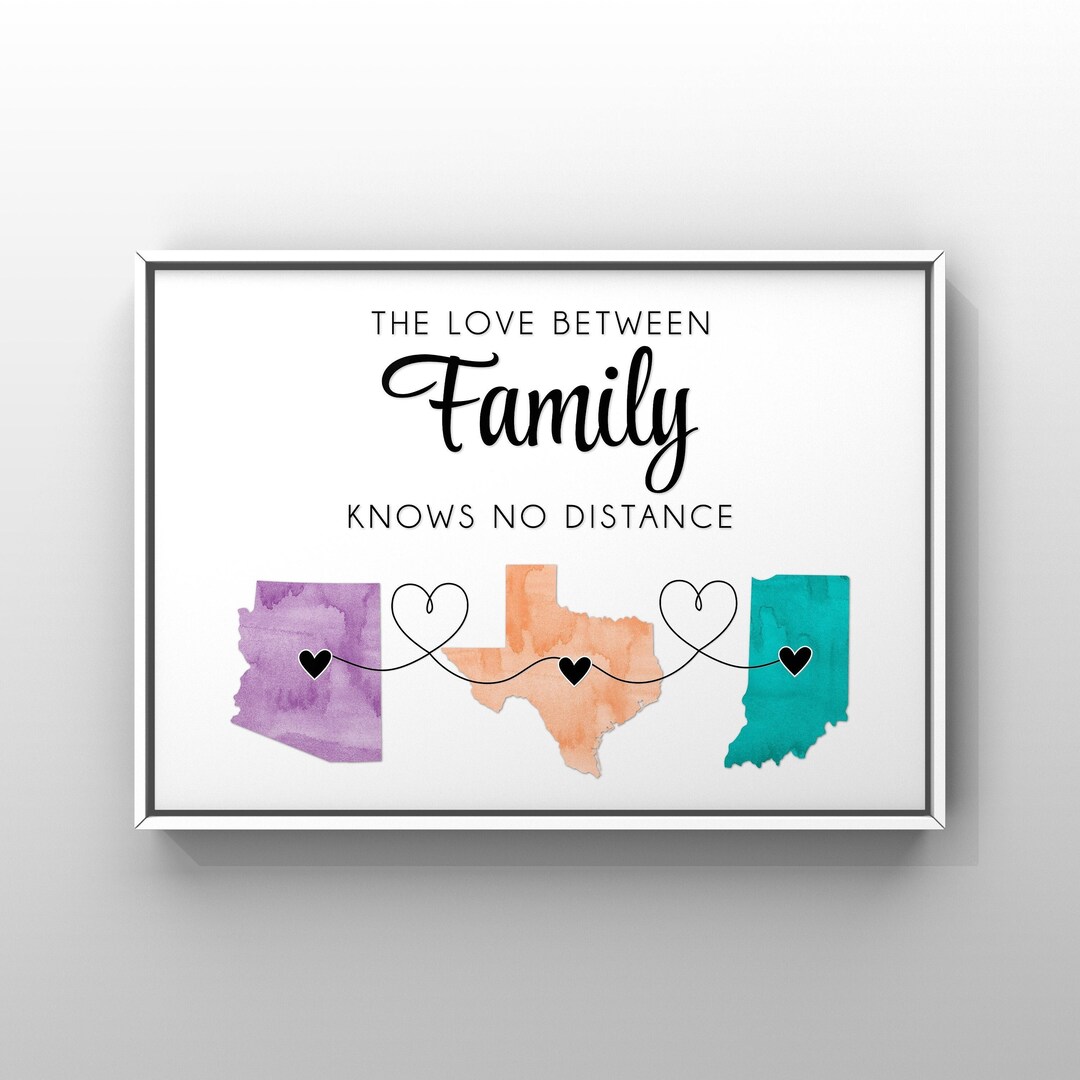 Personalized Long Distance Map Gift for Families - Moving Deployment ...