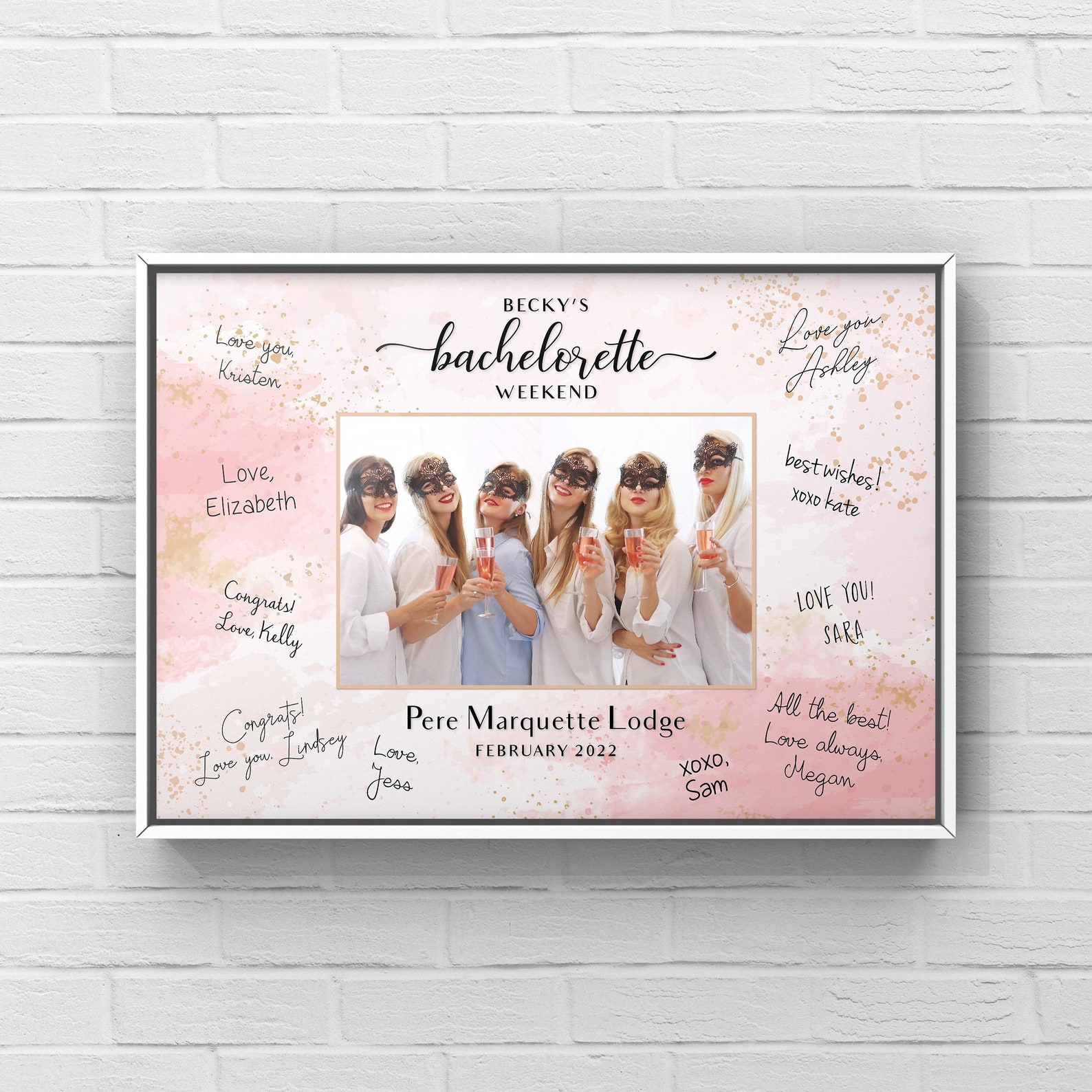 Bachelorette Party Guest Book Alternative Personalized Frame - Etsy