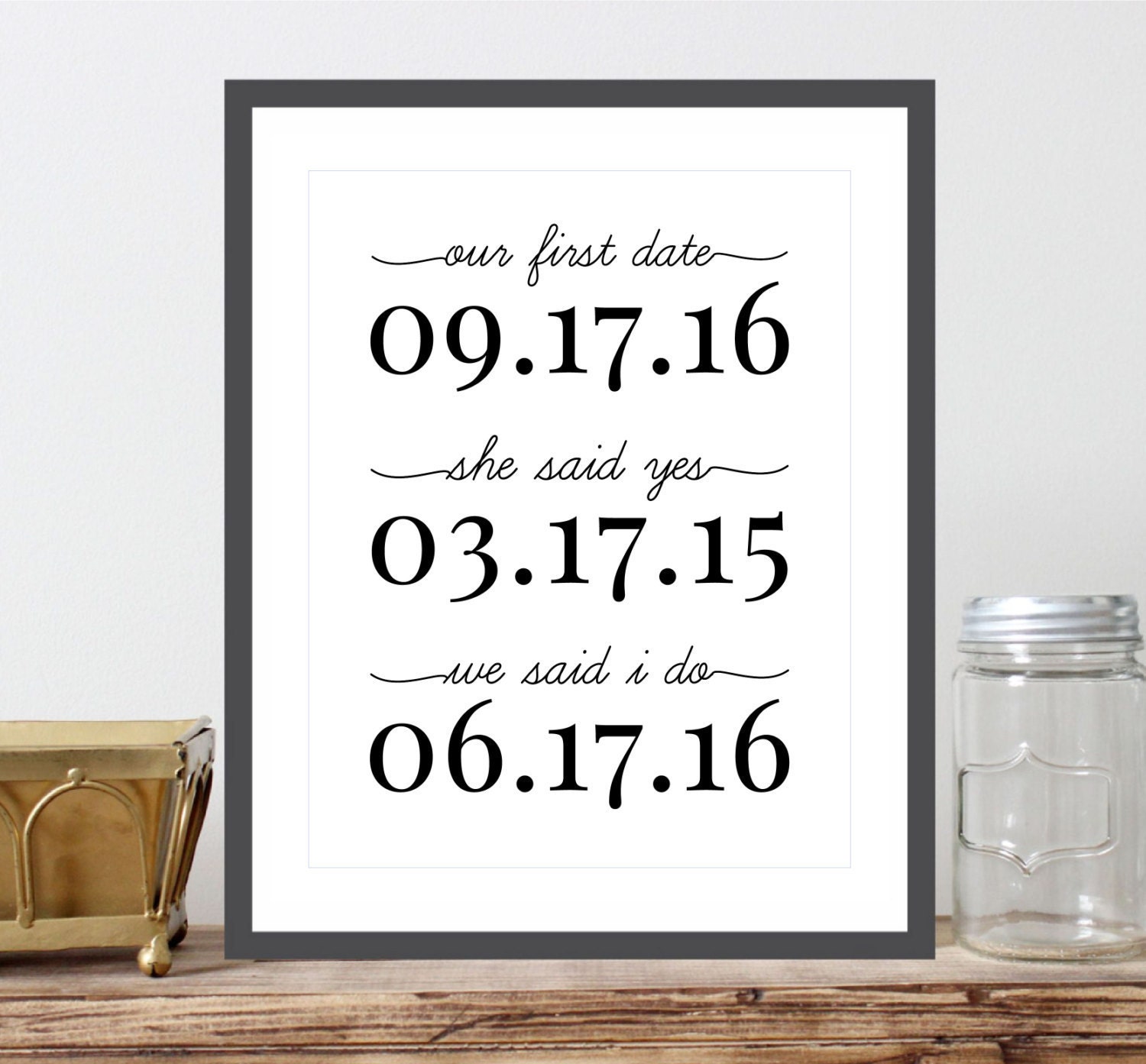 Special Dates Custom Print Anniversary Keepsake Our First Date - Etsy