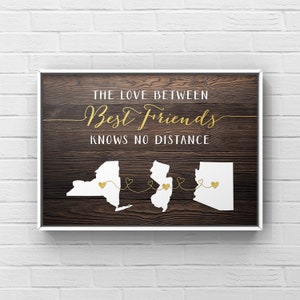 Personalized Best Friends Gift, Custom Location, Long Distance ...