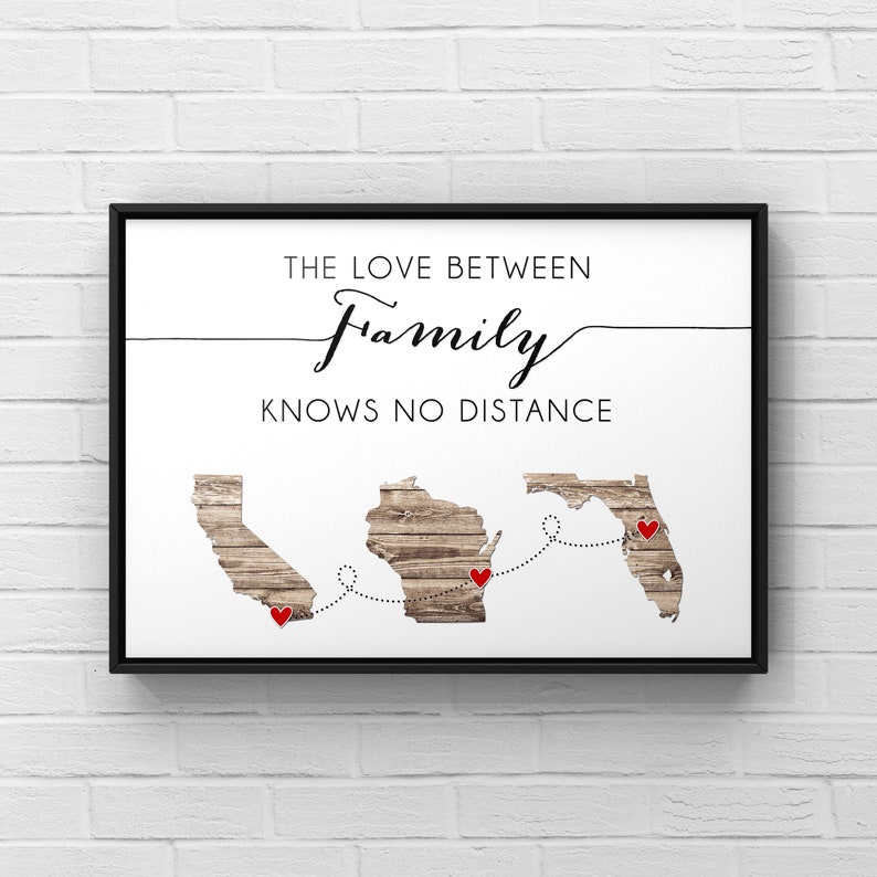Long Distance Family Gift, Personalized Print, Custom Moving Away Gift ...