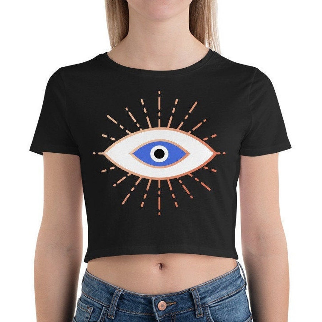 Evil Eye Top Rose Gold Evil Eye Womens Crop Tee Crop Top - Etsy