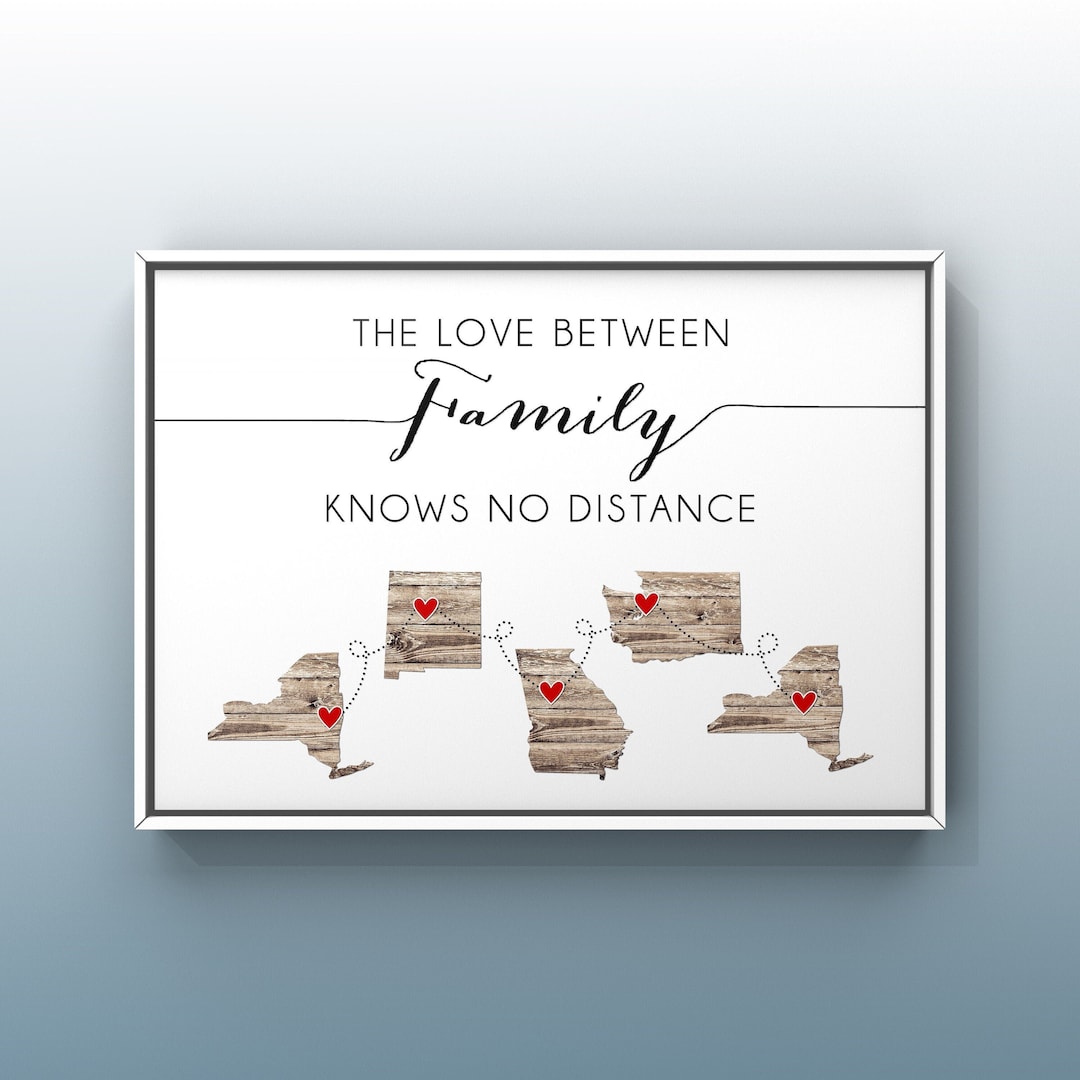 Long Distance Family Moving Gift, Family Separated, Multiple States ...