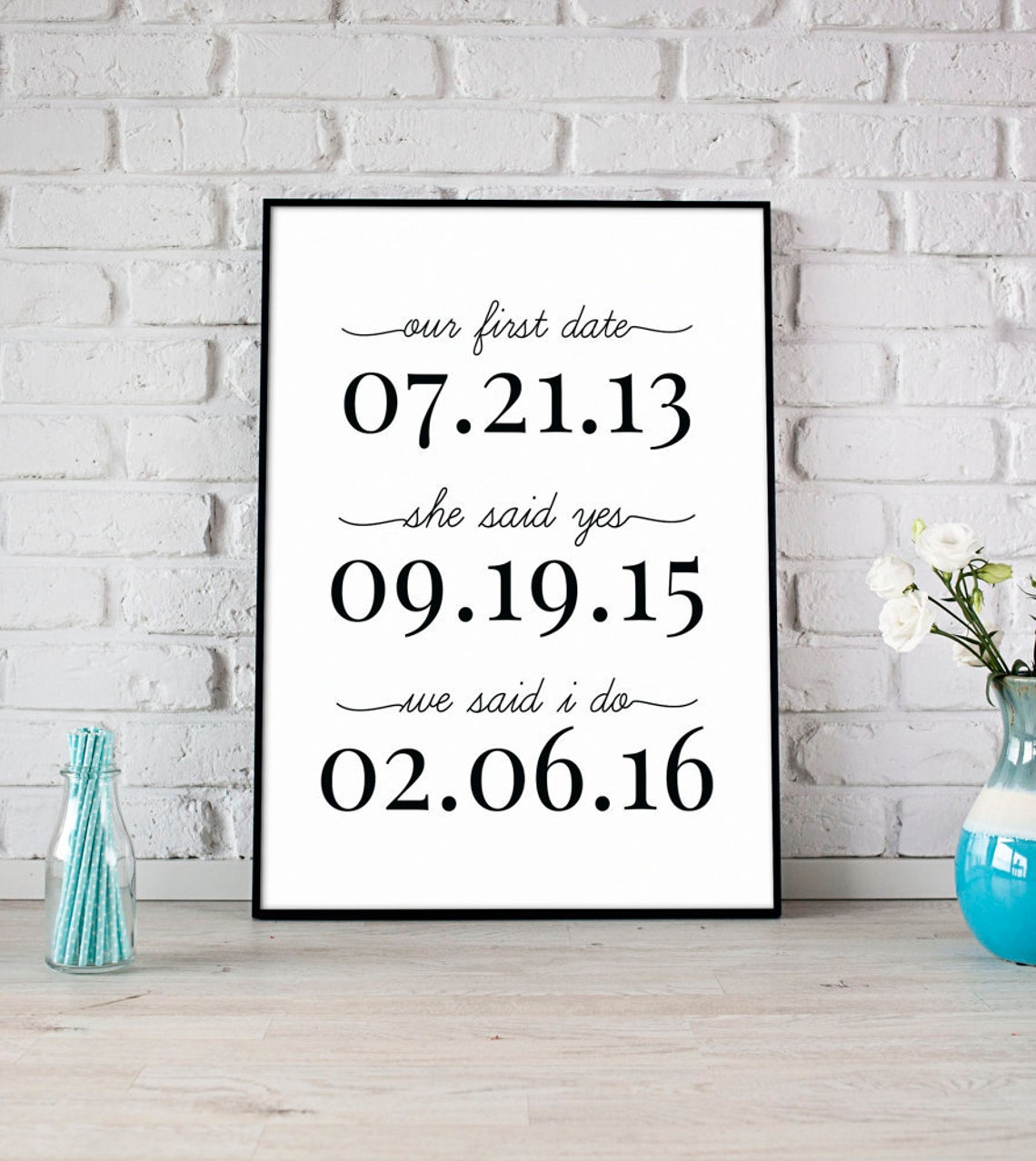 Special Dates Custom Print Anniversary Keepsake Our First Date - Etsy