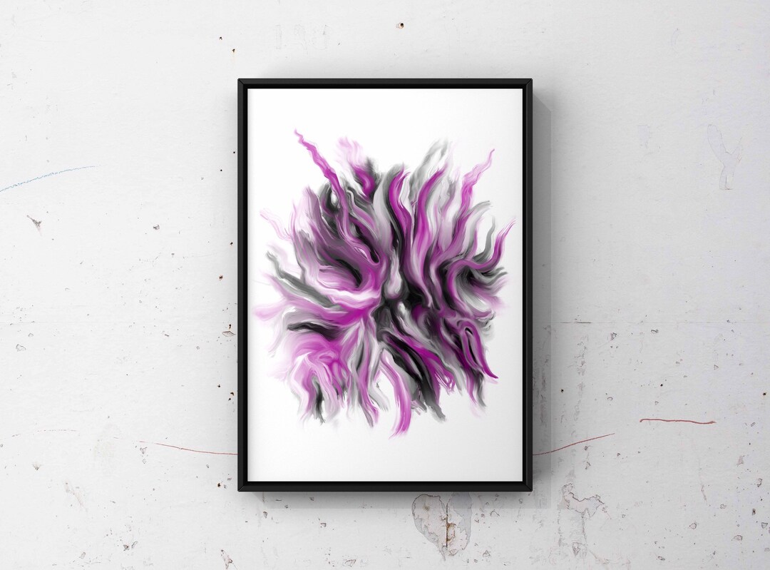 Purple Abstract Art Print Canvas Artwork Modern Decor - Etsy
