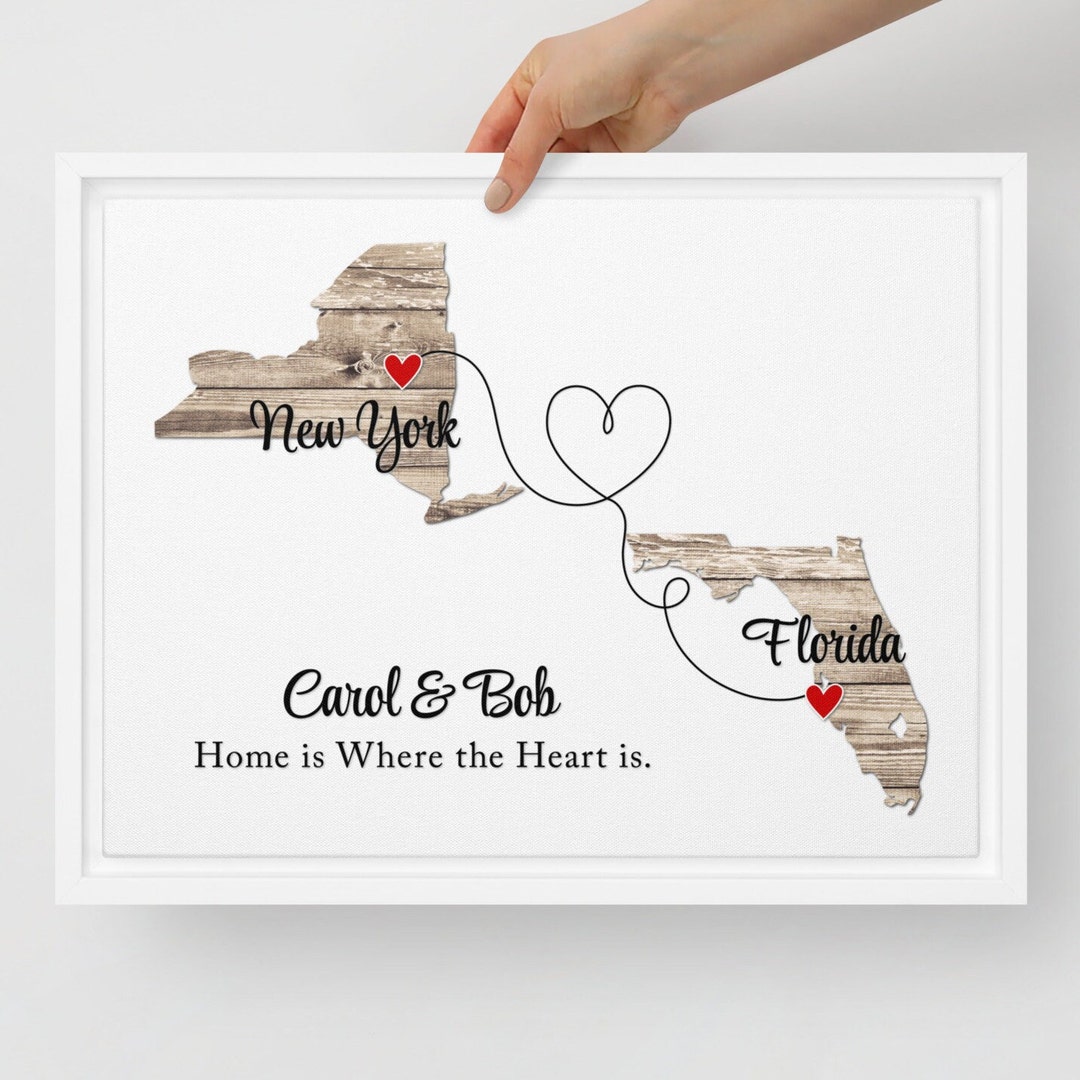 Moving Away Gift, Realtor Gift, Two State Sign, Long Distance ...