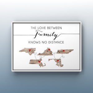 Long Distance Family Moving Gift, Family Separated, Multiple States ...