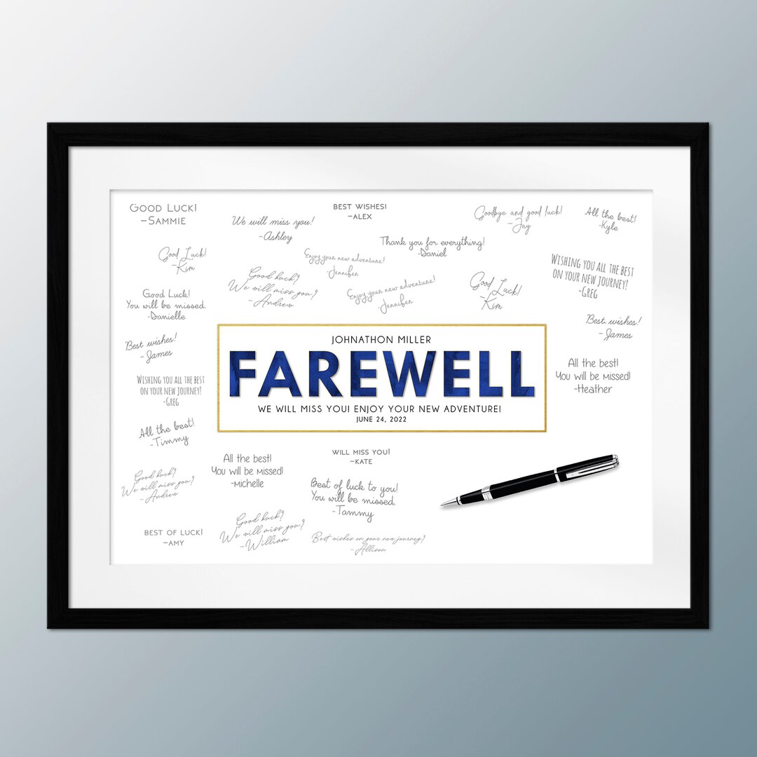 Farewell Gift, Boss Leaving, Retirement Sign, Custom Goodbye Guestbook ...