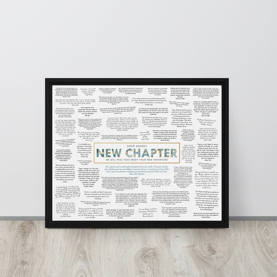 New Chapter Coworker Farewell Gift, Boss Leaving, Retirement Party Sign ...