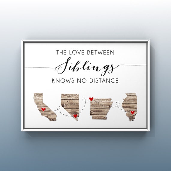 Custom Siblings Long Distance Print Personalized Family Going - Etsy